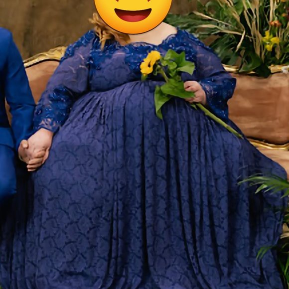 Dresses | Custom Made Plus Size Royal Blue Lace Gown Size 2628 | Poshmark